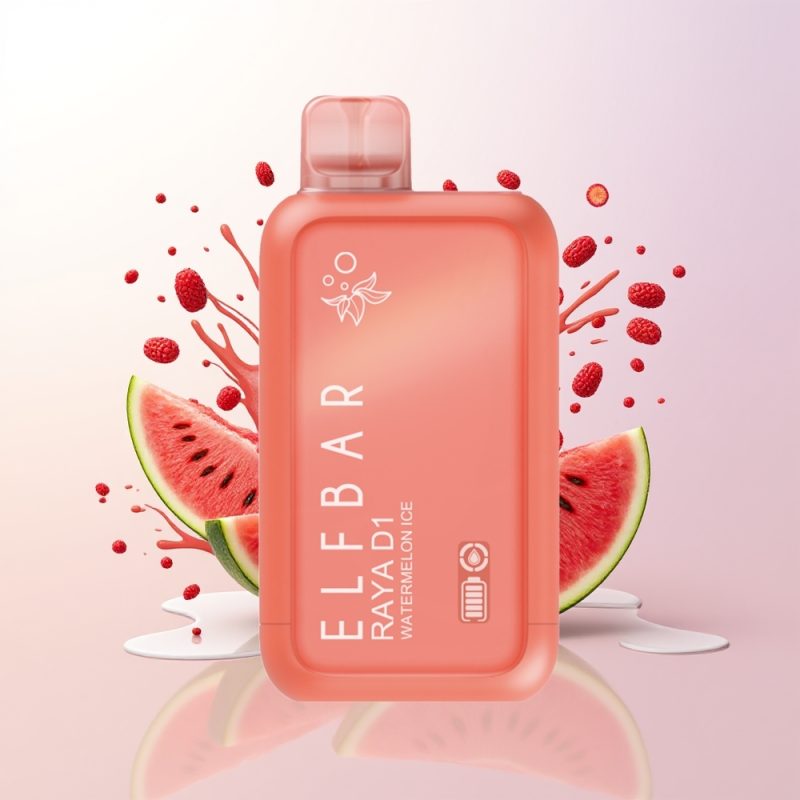 Elf Bar Raya D1 13000 Puffs Watermelon Ice Rechargeable 18ml 650mAh ...