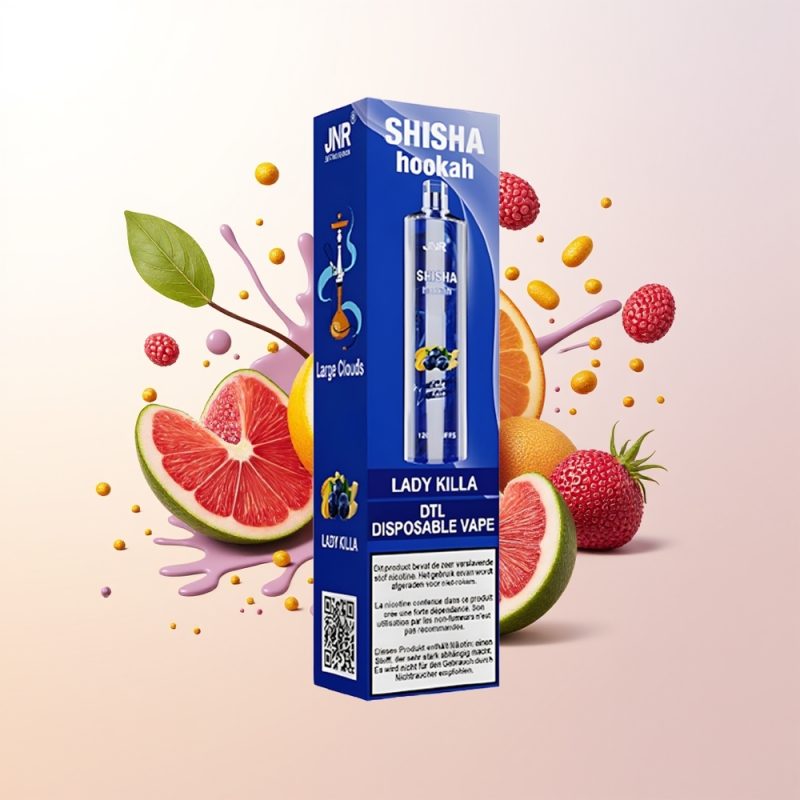 JNR Shisha Hookah 12000 Puffs Disposable Vape Lady Killa 24ml 750mAh ...